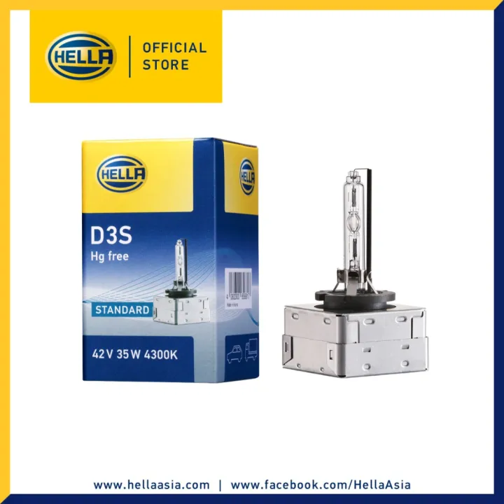 HELLA HID Xenon Headlight Bulb D3S 4300K 8GS 178 560 831 (Single bulb ...