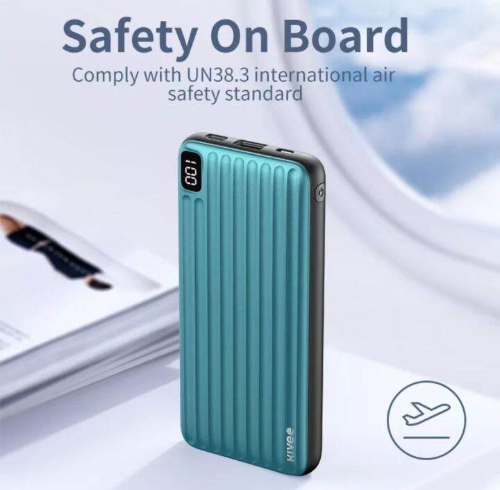 Kivee KV-PT78P 10000mAh Power Bank Dual USB External Battery LED ...