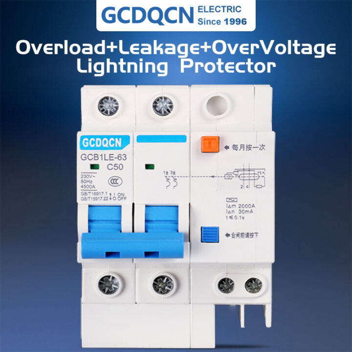 Residual Current Circuit Breaker with Surge Protector RCBO Small MCB RCCB with Lightning ...