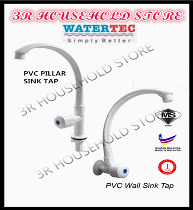 WATERTEC PVC WALL SINK TAP / PVC PILLAR SINK TAP/ KEPALA PAIP SINKI ...