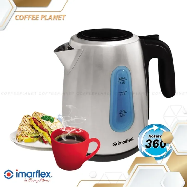 Imarflex Electric Kettle with 1.5L Capacity Stainless Steel & 360º ...