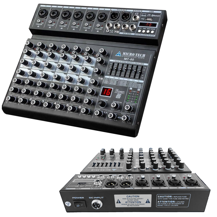 MIXER MICROTECH รุ่น MT80 มิกเซอร์8ช่อง INTERFACE , effectแท้ | Lazada ...