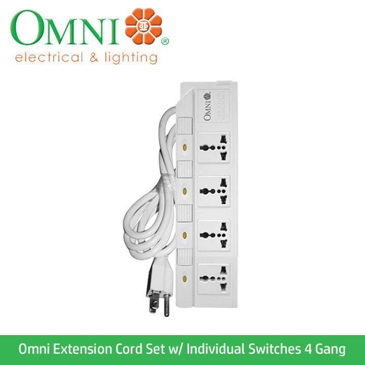OMNI Extension Cord Set with Individual Switches 4 Gang 1.83 Meter Cord ... OMNI Extension Cord Set with Individual Switches 4 Gang 1.83 Meter Cord ...