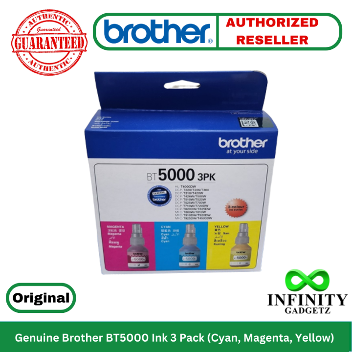 Genuine Brother BT5000 Ink 3 Pack (Cyan, Magenta, Yellow) | Lazada PH