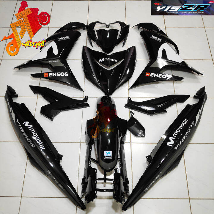 Yamaha Y15ZR Cover Set Full Black Movistar Black V1 V2 Tanam Dan Siap Lekat | Lazada