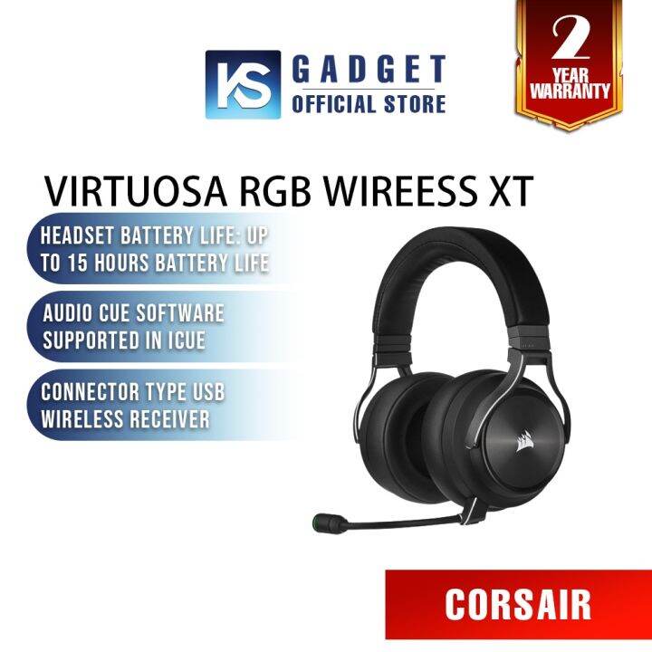 Corsair VIRTUOSO RGB WIRELESS XT High-Fidelity Gaming Headset - Slate ...