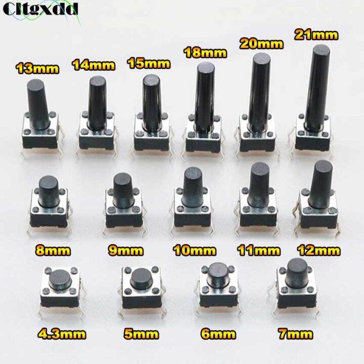 Cltgxdd 10PCS 6X6X5/4.3//6/7/8-21MM Tactile Tact Switch Push Button ...