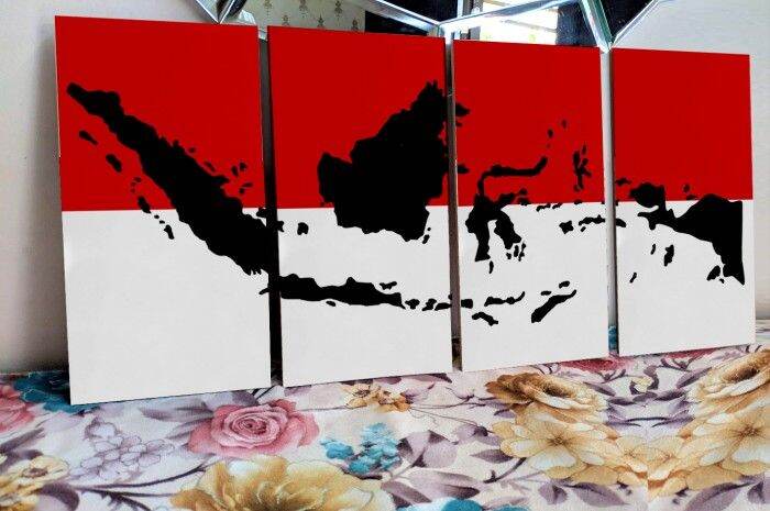 Hiasan Dinding set dekorasi Poster kayu MDF peta indonesia | Lazada ...