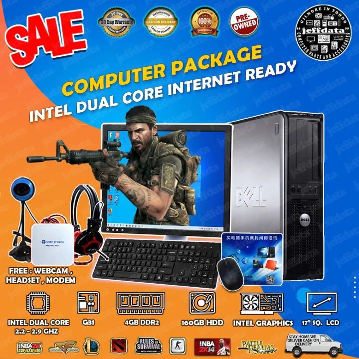 Computer Set DELL SFF Intel Dual Core 4gb DDR2 160gb HDD Intel HD ...