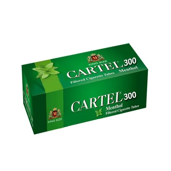 หลอดเปล่า Cartel แบบเขียว (เย็น) / Cartel Filtered Tubes Menthol ขนาด 300 ชิ้น x 1 กล่อง (300 ...