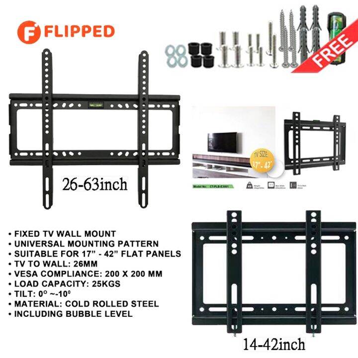 Universal Led Lcd Fixed TV wall mount bracket for 14-63 Inch LED LCD TV ...