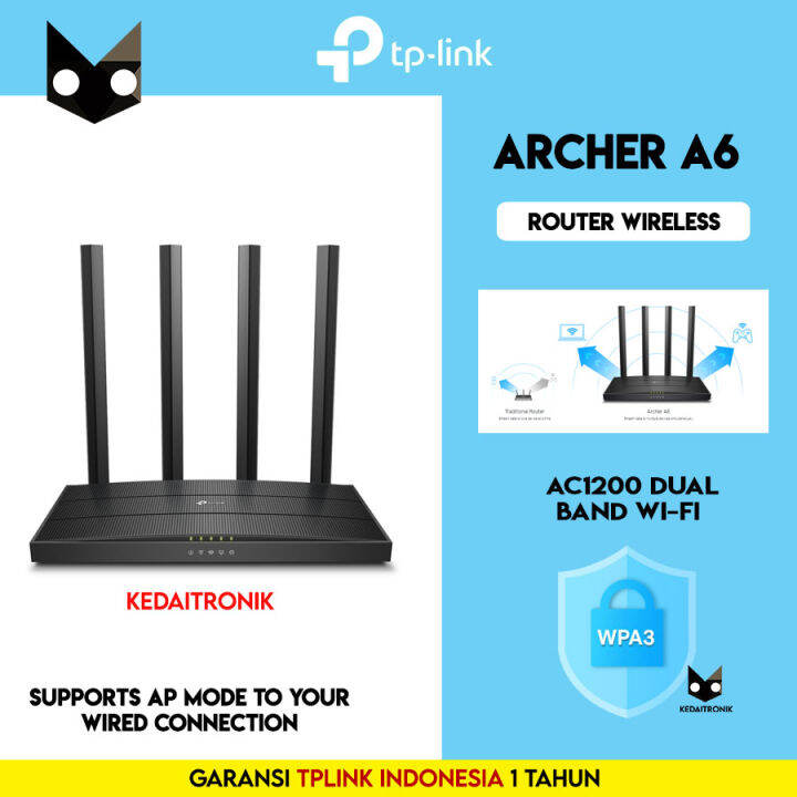 Archer A6 AC1200 Wireless MU-MIMO Gigabit Router Access Point TPLINK | Lazada Indonesia
