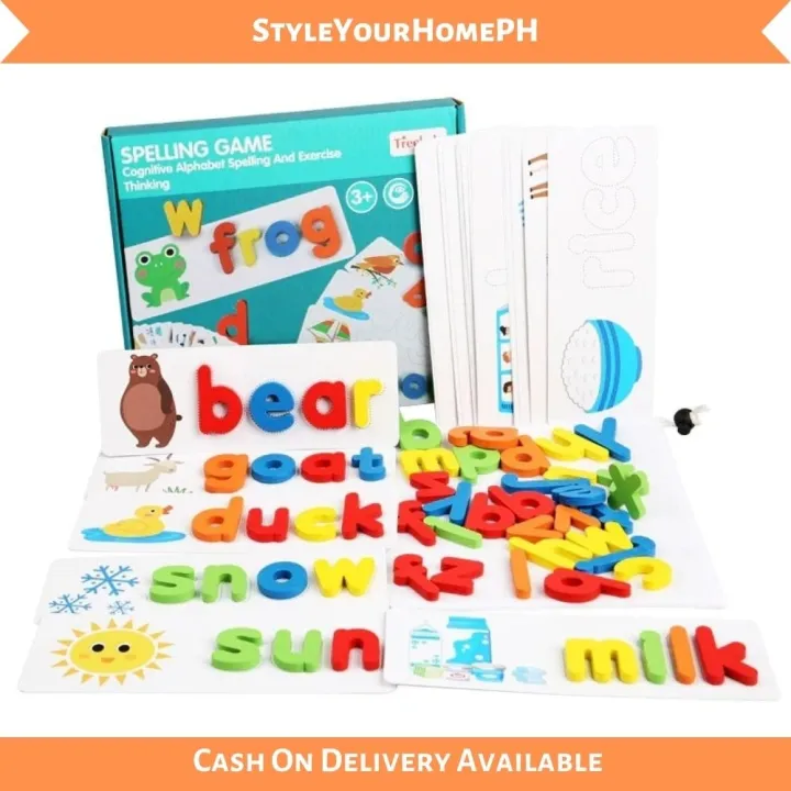 StyleYourHomePH - Wooden Alphabet Letters Chart Spelling Puzzle Toy For ...