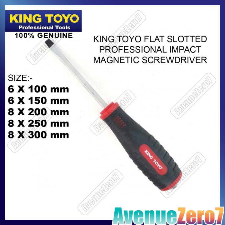 KING TOYO Flat Slotted Impact Magnetic Screwdriver [KT-FL3215] Pemutar ...