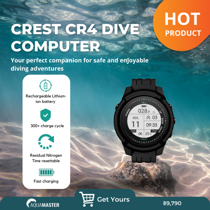 CREST CR4 Dive Computer ขายดี ไดฟ์คอมพิวเตอร์ นาฬิกาสำหรับดำน้ำ ว่ายน้ำรุ่น CREST CR4 มี 2 สี ...