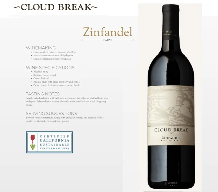 Cloud Break Zinfandel 2013 | Lazada PH