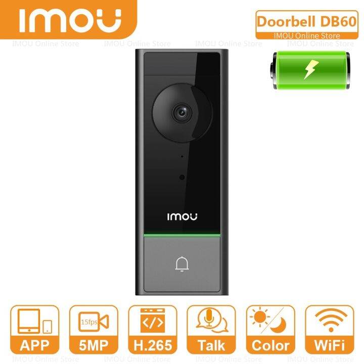 IMOU Wireless Wifi 5MP Video Rechargeable Battery Doorbell With Chime ...