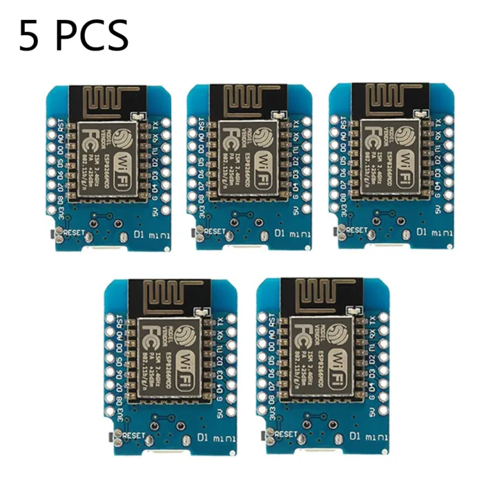 5PCS ESP8266 ESP-12 Wemos D1 Mini WiFi Development Board USB 3.3V Based ...