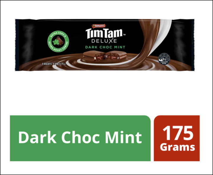 Arnotts Tim Tam Deluxe Chocolate Biscuits Dark Choc Mint 175g | Lazada PH