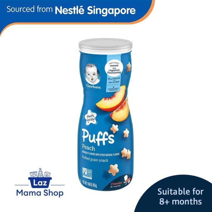 Gerber Graduates Peach Puffs Cereal Snack (Laz Mama Shop) | Lazada ...