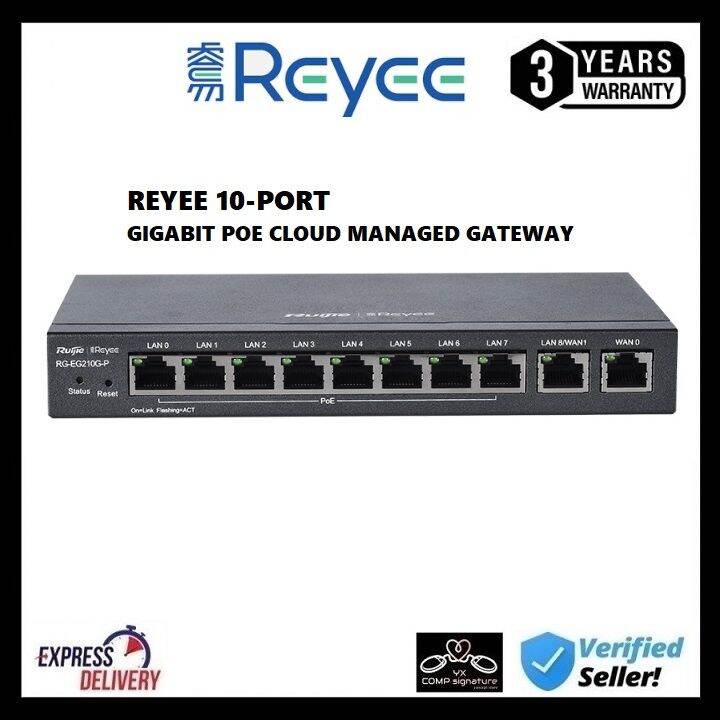 REYEE 10-PORT GIGABIT POE CLOUD MANAGED GATEWAY (RY-RG-EG210G-P) | Lazada