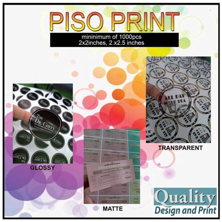 COSTUMIZED PISO PRINT for 1000 PCS AND 500 PCS. | Lazada PH