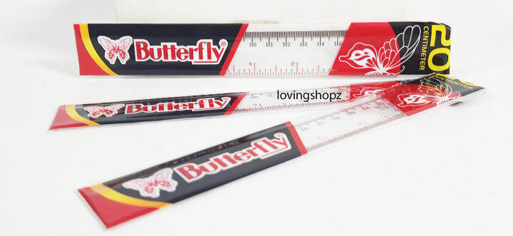 Penggaris Butterfly 20 cm, Ruler Butterfly 20 Cm, Mistar Plastik 20 Cm ...