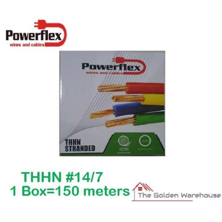 【COD】 Powerflex THHN Stranded Wire(2.0mm2 14/7) 1 Box(150m) | Lazada PH