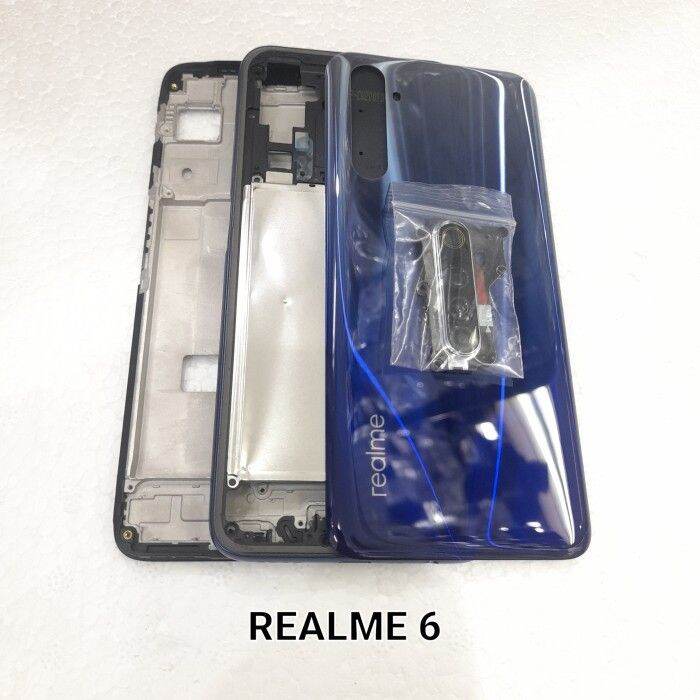 kesing housing casing full set realme 6 frame + bezel + backdoor originaly | Lazada Indonesia