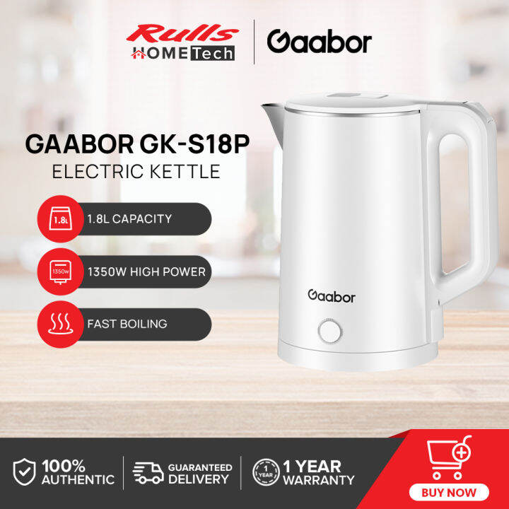 Gaabor GK-S18P Stainless Steel Electric Kettle | 1.8L Capacity | 1350W ...