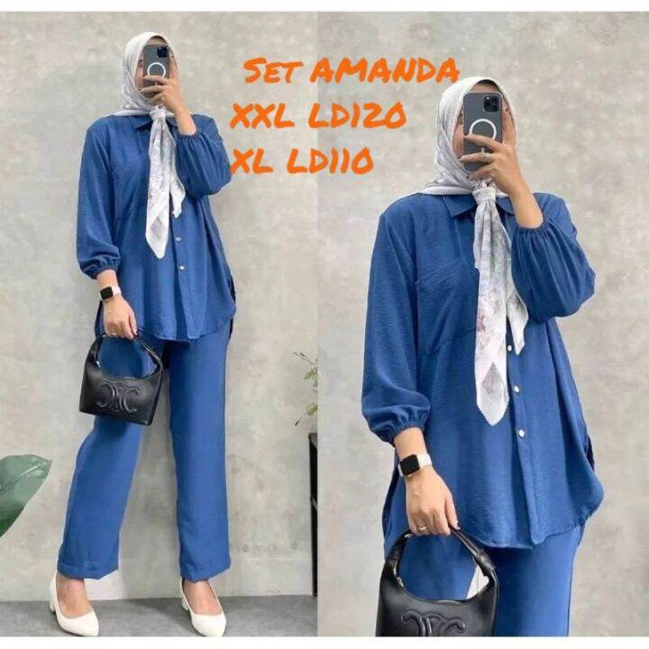 baju setelan wanita terbaru/ Amanda One Set Premium | setelan Amanda ...