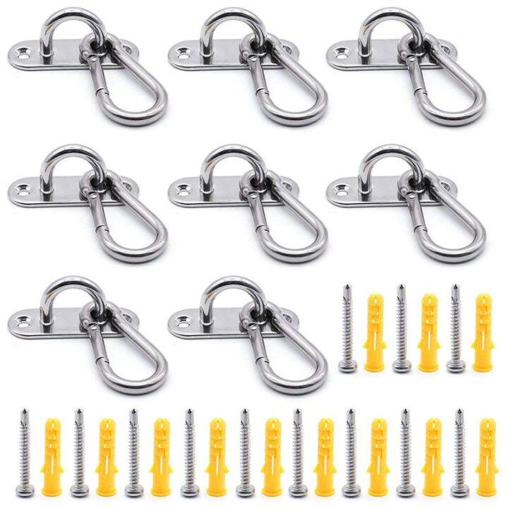 M6 Heavy Duty Stainless Steel Ceiling Hook and Carabiner with Eyelets ...