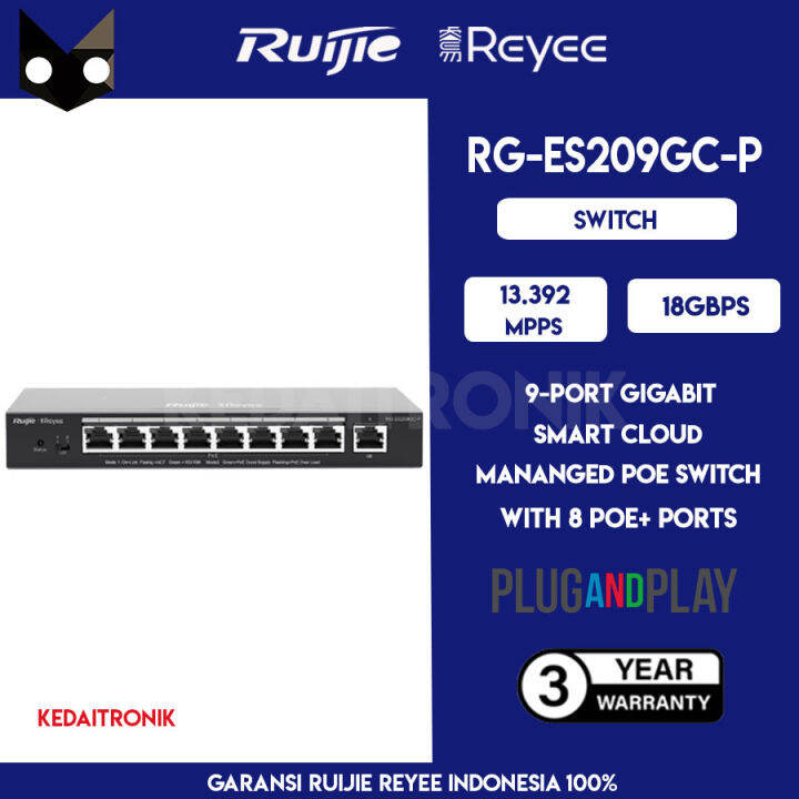 Ruijie Reyee RG-ES209GC-P 9Port Gigabit Smart Cloud Managed PoE Switch ...