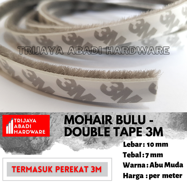 Moher Mohair Bulu Abu Muda 3M / Coklat Double Tape / Tanpa Perekat Door ...