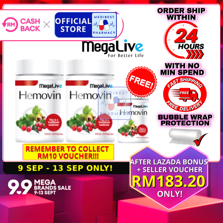 MegaLive Hemovin Capsule (60'S/ 60'S x 2 FREE 30'S) | Lazada
