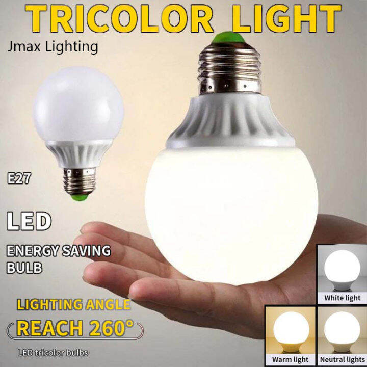 Jmax Tri-color E27 LED Bulb light Bulb Day & Cool & Warm Light in a ...