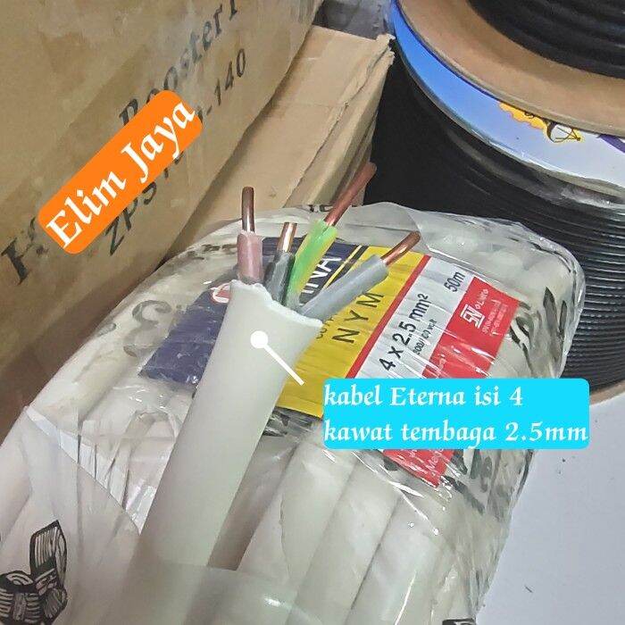 Lagi Promo kabel isi 4 kawat tembaga 2.5mm merek Eterna // kabel NYM 4 ...