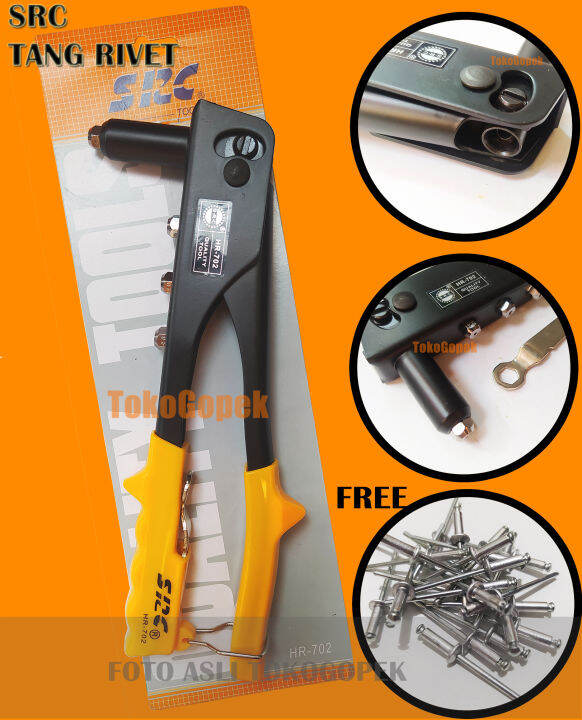 SRC HAND RIVETER HR 702 - TANG RIVET - TANG RIPET - TEMBAKAN PAKU + 25 PAKU RIVET | Lazada Indonesia