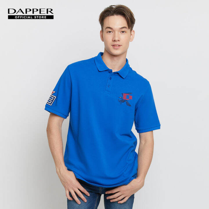 DAPPER เสื้อโปโล D 79 Logo สีฟ้า | Lazada.co.th