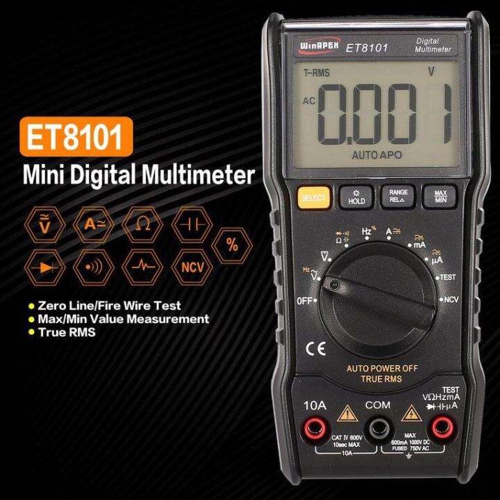 OH ET8101 Digital Multimeter 5999 Counts True RMS AC/DC Volt Amp Ohm ...