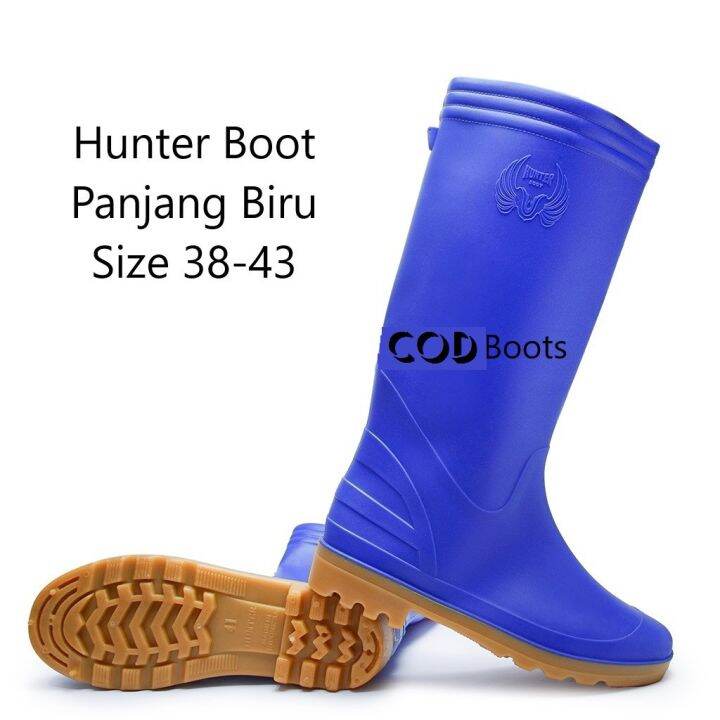 Sepatu Boot Hunter 666 Panjang Biru/penthil sepatu boot kerja dan ...