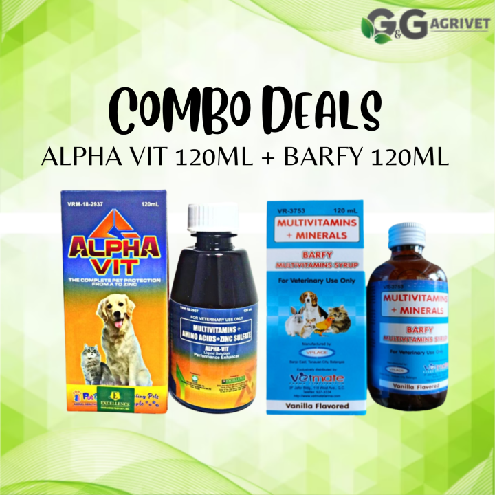 [G&G AGRIVET] COMBO DEALS / ALPHA VIT 120ML + BARFY SYRUP 120ML | Lazada PH