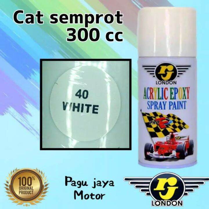 putih white 300ml gloss glossy rj london cat semprot spray paint pilok ...