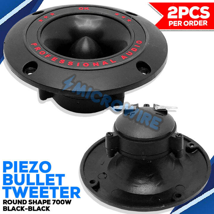 2PCS Round Piezo Bullet Tweeter Black 700W Heavy Duty | Lazada PH