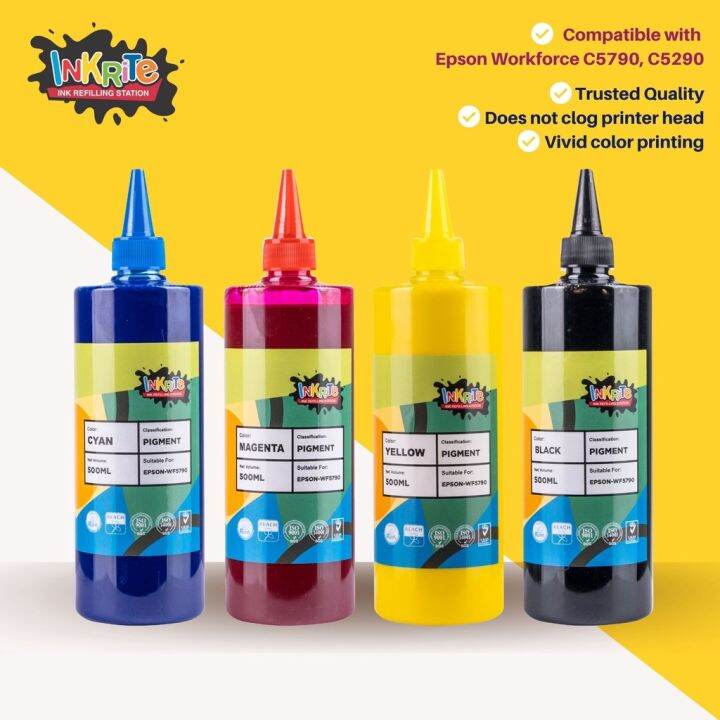 Inkrite Pigment Ink for Epson WF-C5790, C5290, 500 ml | Lazada PH