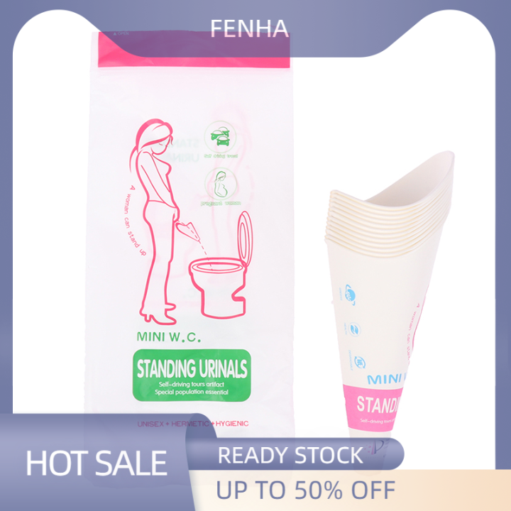FENHA 12pc lot Disposable Paper Urinal Woman Urination Device Stand Up Pee for Camping Travel ...