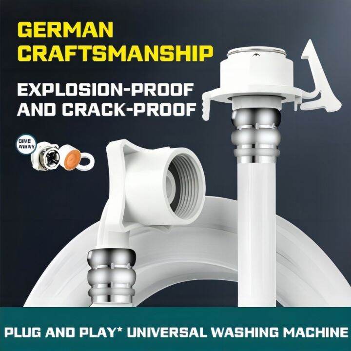 Ready Stock】1m Automatic Washing Machine Inlet Water Hose Extension ...