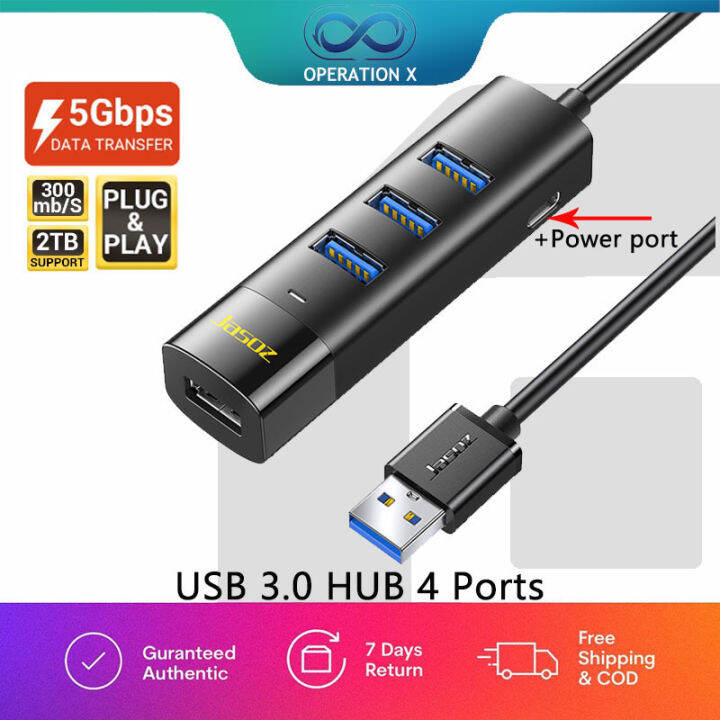 OPERATION X USB HUB 3.0 Extension For Laptop 4 Port Adapter Micro USB Power Multiple USB 3.0 ...