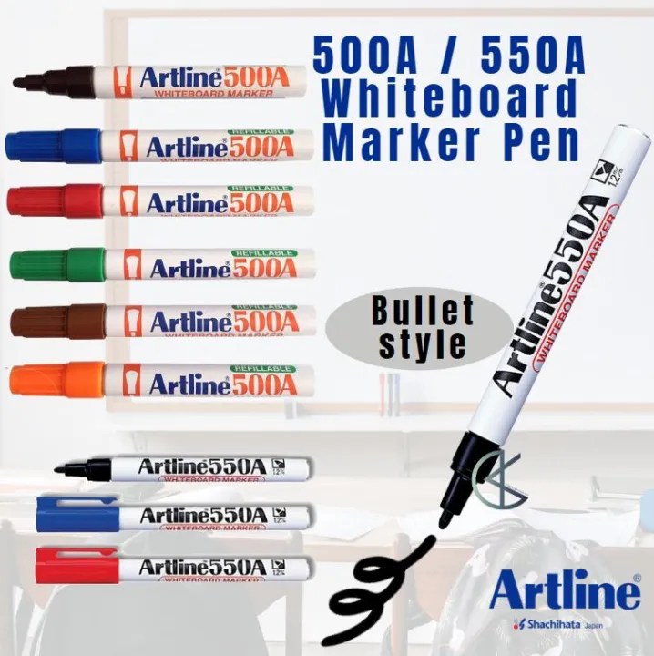Artline 500A / 550A Whiteboard Marker Pen Bullet Style | Lazada