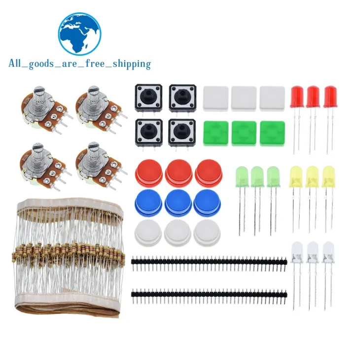 1 Sets Handy Portable Resistor Kit For Arduino Starter Kit Uno R3 Led Potentiometer Tact Switch